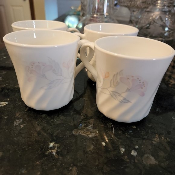 Corningware | Kitchen | Four Vintage Corning Pink Trio Coffee Tea Mugss ...